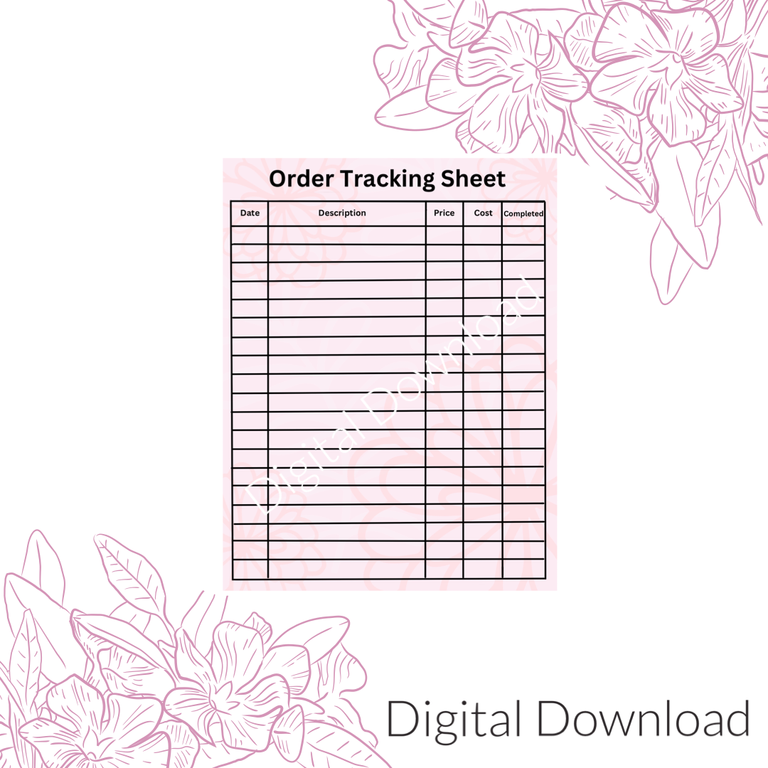 Order Tracking Sheet - DIGITAL DOWNLOAD – CraftingBlanks.ca